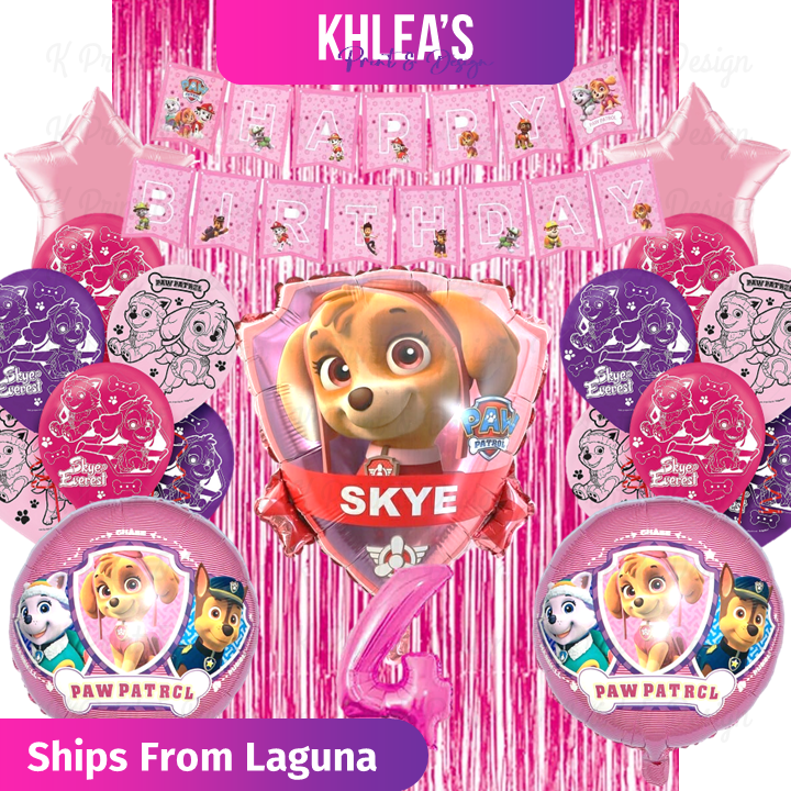 Skye Paw Patrol Girl Birthday Theme Party Balloon Set 3 | Lazada PH