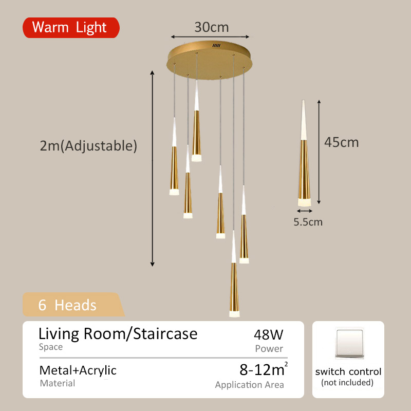 Lightinthebox Stairs Chandelier Ceiling Light Staircase Pendant Lamp ...