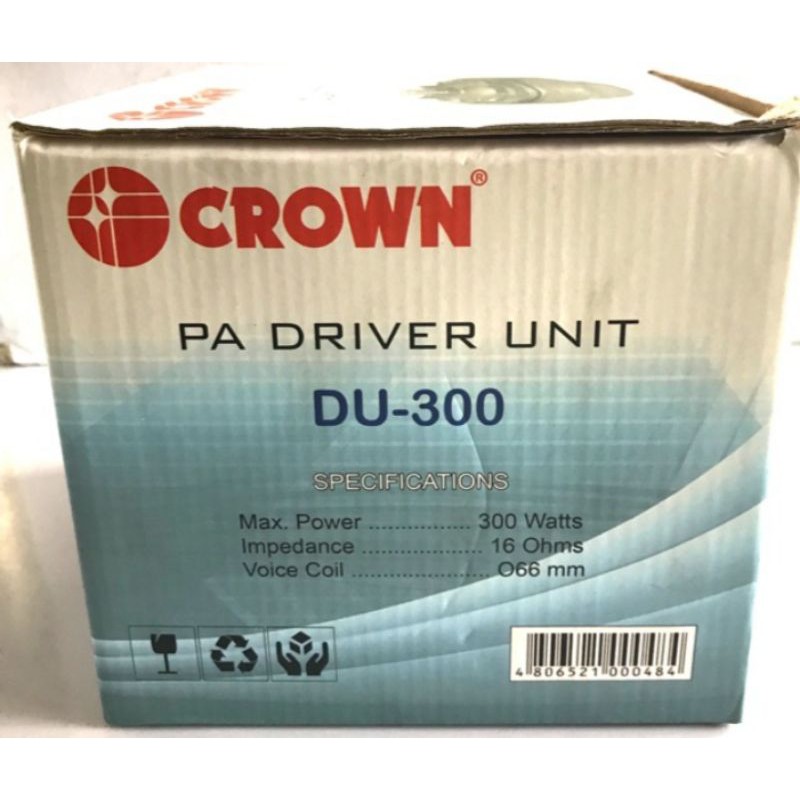 Original Crown DU-300 Driver Unit 300watts 16ohms PA Driver Unit DU-300 ...