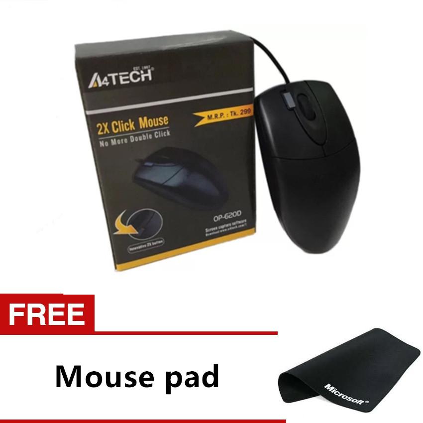 USB Wired A4TECH 2X Click mouse take one mouse pad Black | Lazada PH