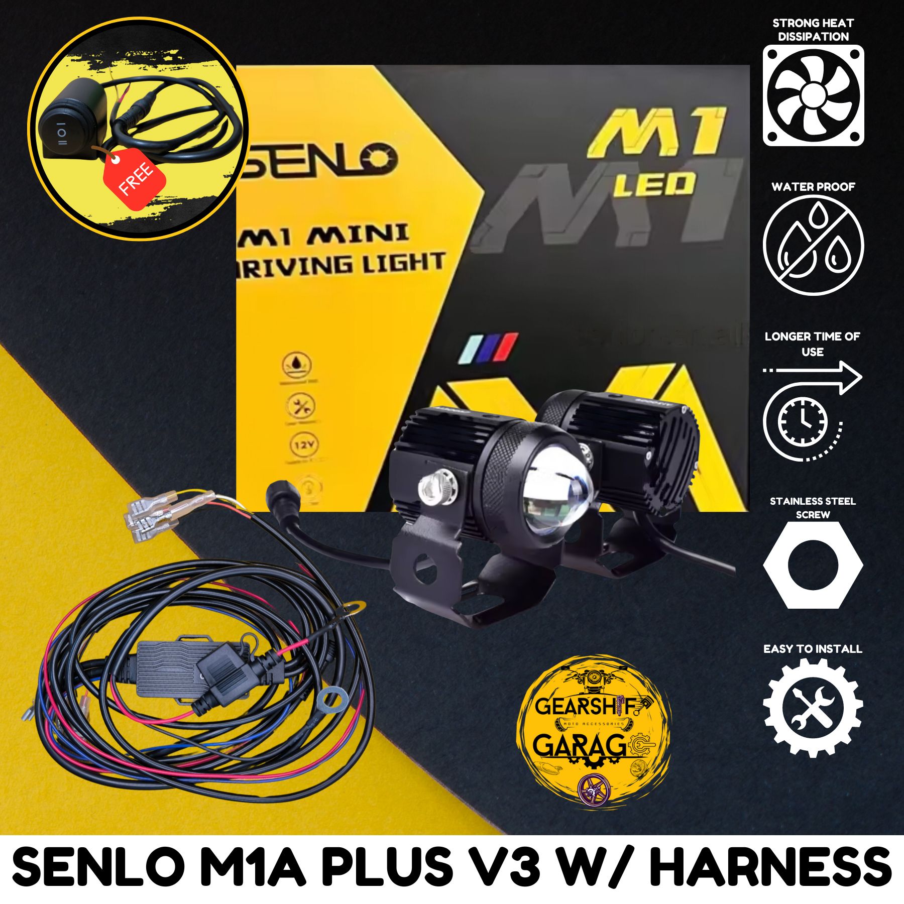 ORIGINAL SENLO M1A PLUS V3 w/ WIRE HARNESS KIT & 3 WAY SWITCH | Premium ...