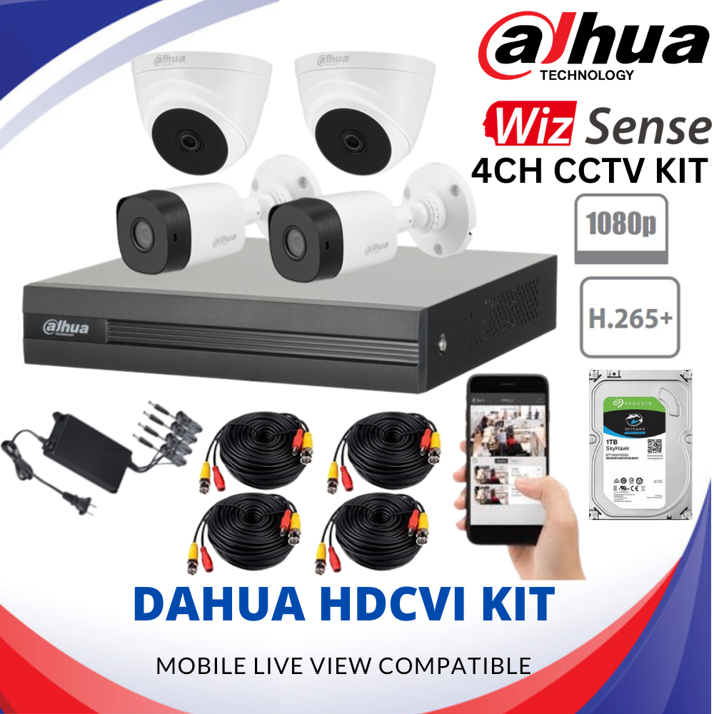 DAHUA | 4 Channel CCTV Camera Set | Surveillance HDD | CCTV KIT | DAHUA CCTV KIT | HDD | Lazada PH