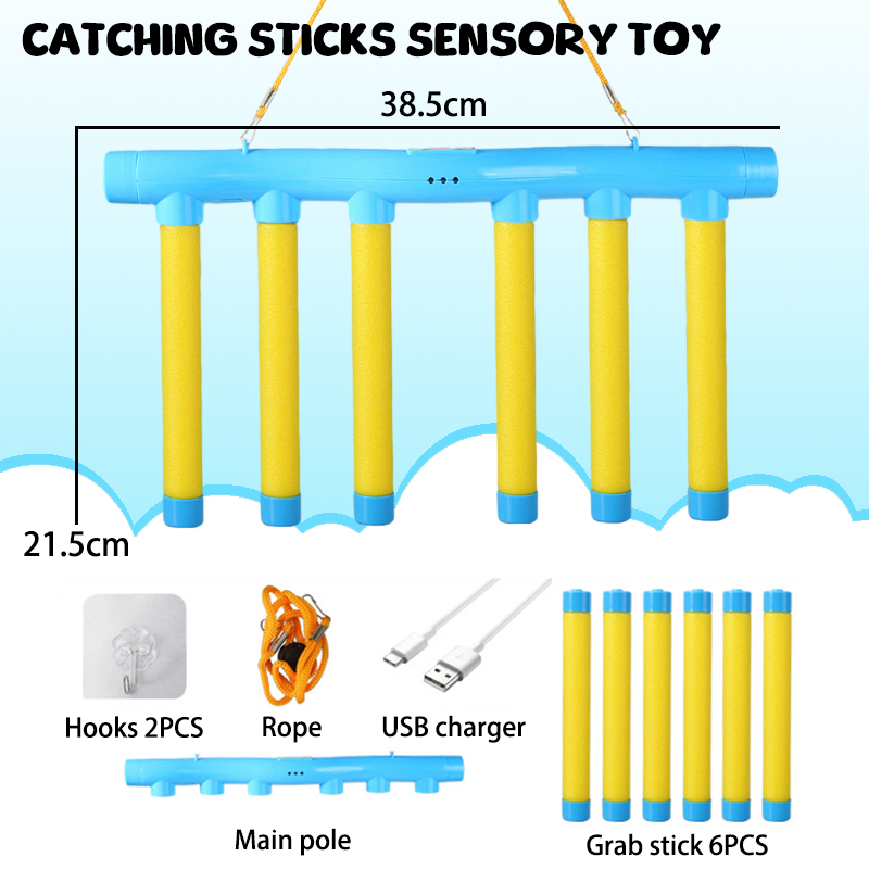 Yououii Catching Sticks Sensory Toy, 3 Level Falling Speed Adjustable ...