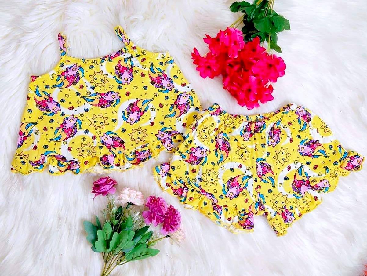 Cheena ruffled set sleepwear for girls 1-3yrs old | Lazada PH