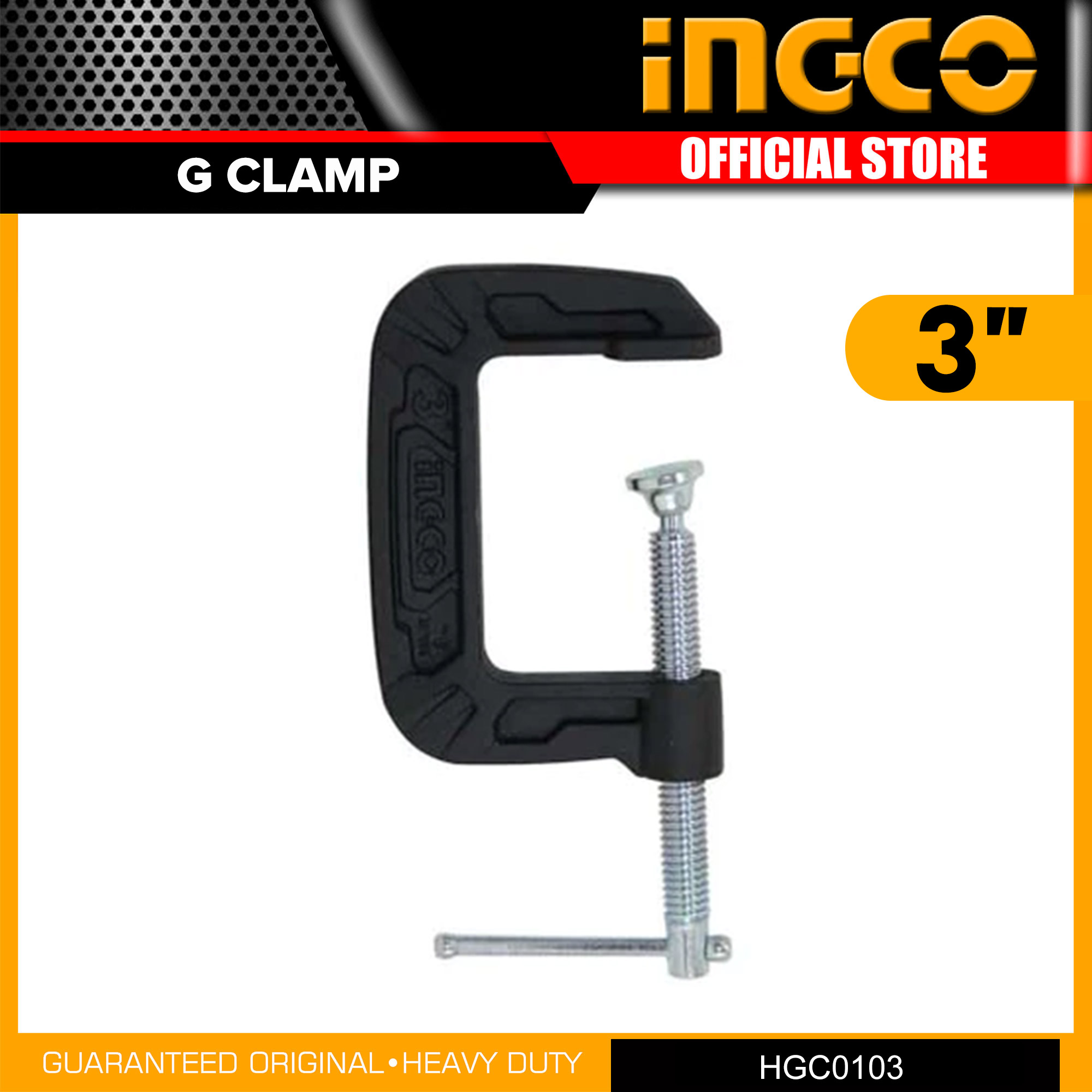 INGCO HGC0103 G Clamp 3" Use for Holding Wood & Metal Workpiece ...