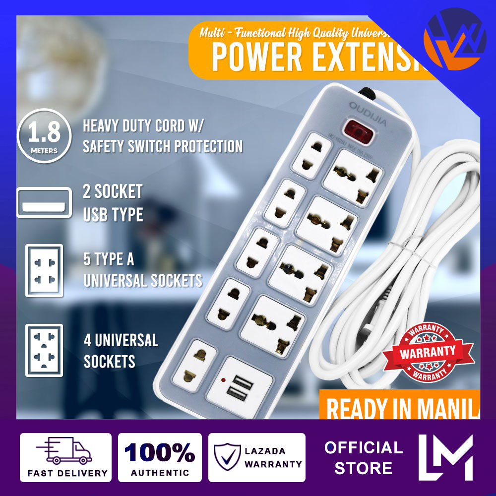 Hlw Original Heavy Multifunction Socket Plug Universal Socket Power Strip With 9 Power Socket