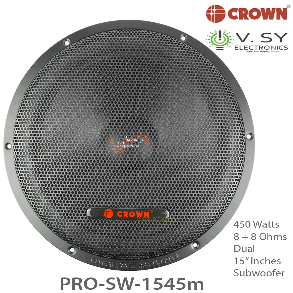 Original 2023 Crown PRO-SW-1545m 450W Dual 8 Ohms 15 Inches Subwoofer ...