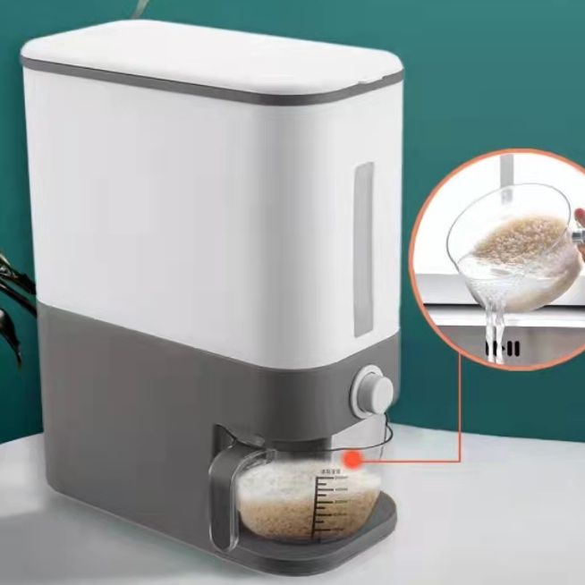 New Best 8kg Rice Dispenser and Storage with Measuring Cup Whole Grains ...