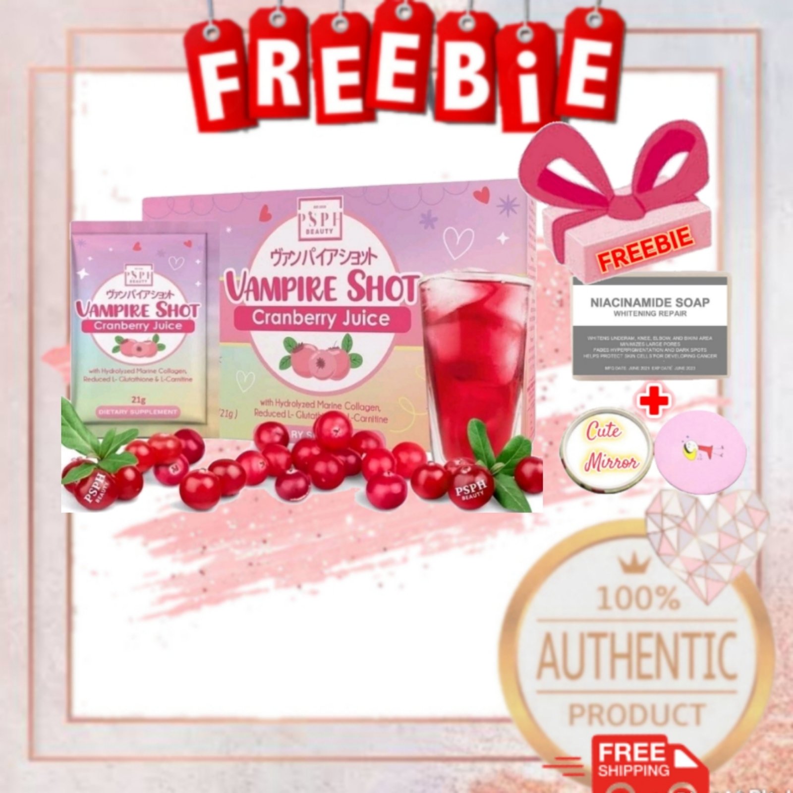 Vampire Shot Cranberry Juice Dietary Supplement with FREEBIES!!! BY ...
