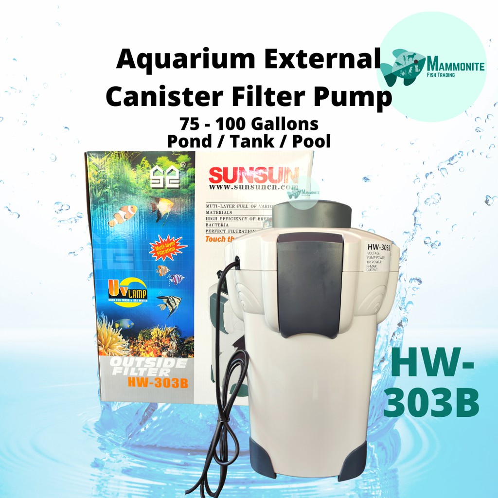 Sunsun External Filter HW-303B Canister With Pump 35 Watts 1400 L/H For ...