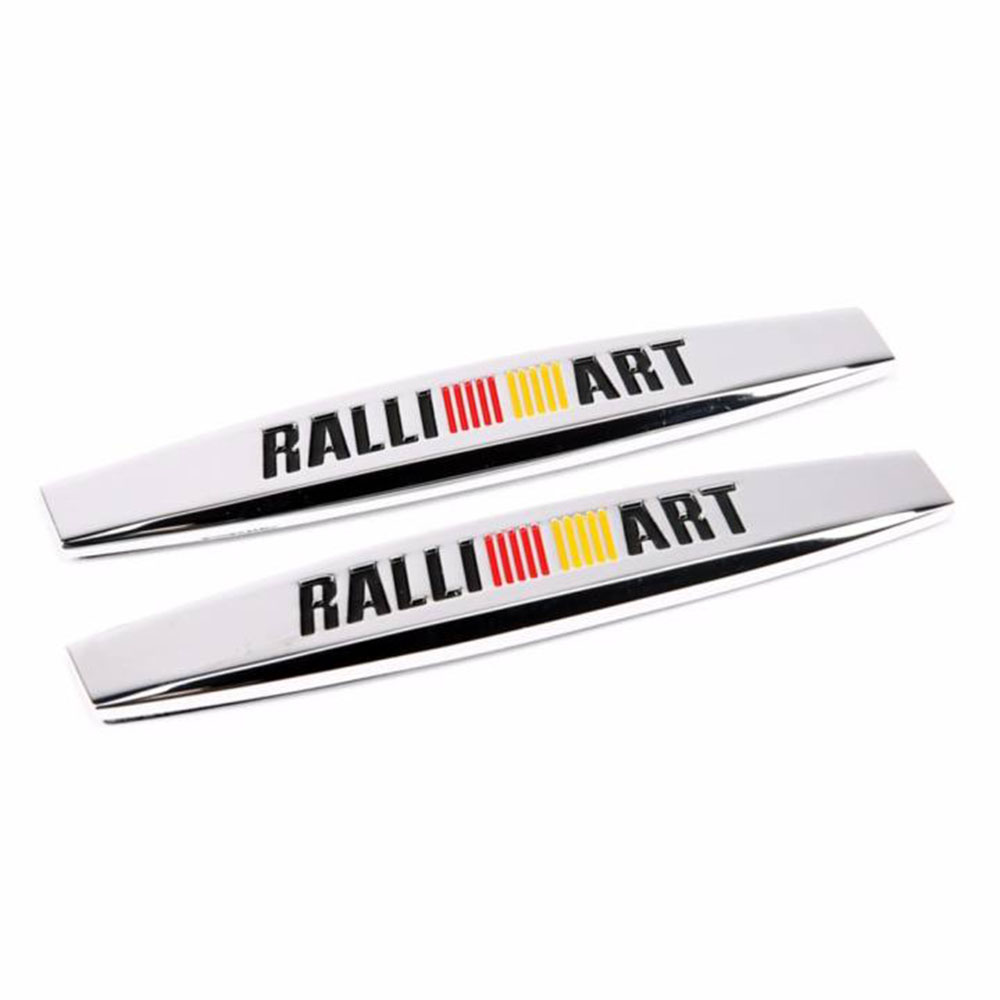 Sieece RALLIART 3D Metal Side Body Emblem Stickers For Mitsubishi ...