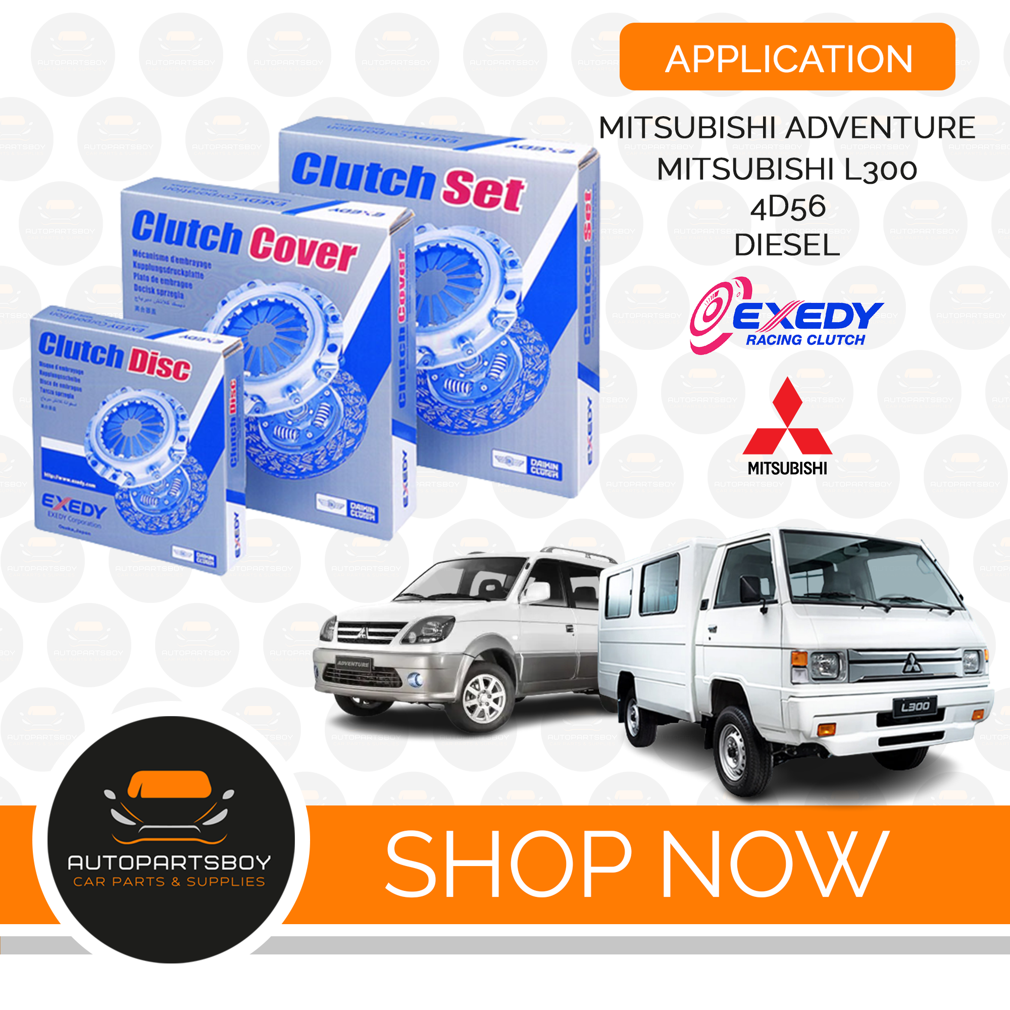 EXEDY CLUCH KIT FOR MITSUBISHI L300 | MITSUBISHI ADVENTURE 4D56 DIESEL ...