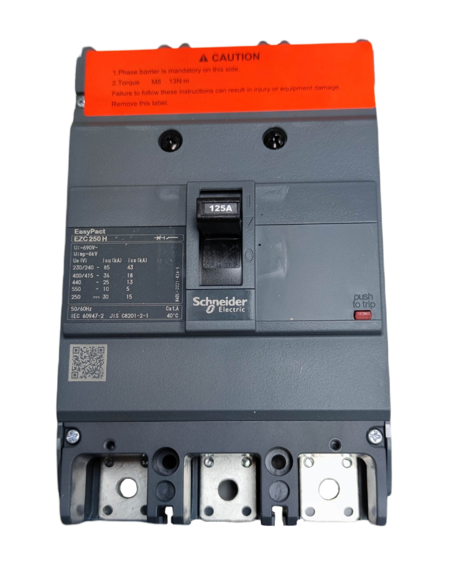 Schneider 125A 3 Pole Industrial Circuit Breaker 250AF 36KAIC 415V Easy ...