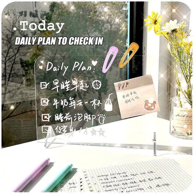 Creative Transparent Acrylic Note Board Student Message Board Portable ...