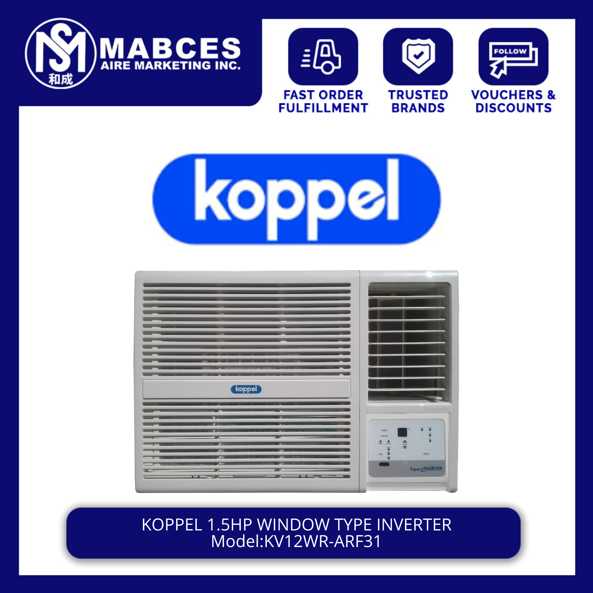 Koppel 1 5HP Window Type Inverter Aircon KV12WR ARF31 Lazada PH Koppel 1 5HP Window Type Inverter Aircon KV12WR ARF31 Lazada PH
