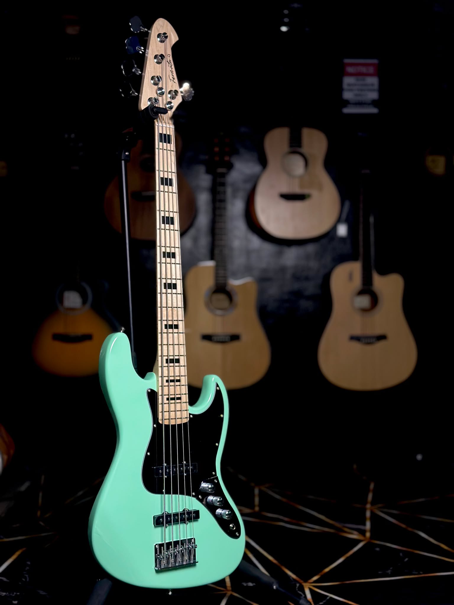 Fermata FJ-1 Jazz Bass Electric Guitar with Stainless Steel Frets - 4 ...