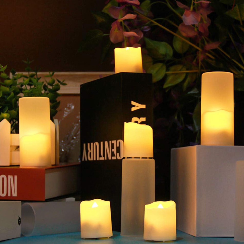 USB Rechargeable Led Candles Flashing Flameless Tealight With Timer ...