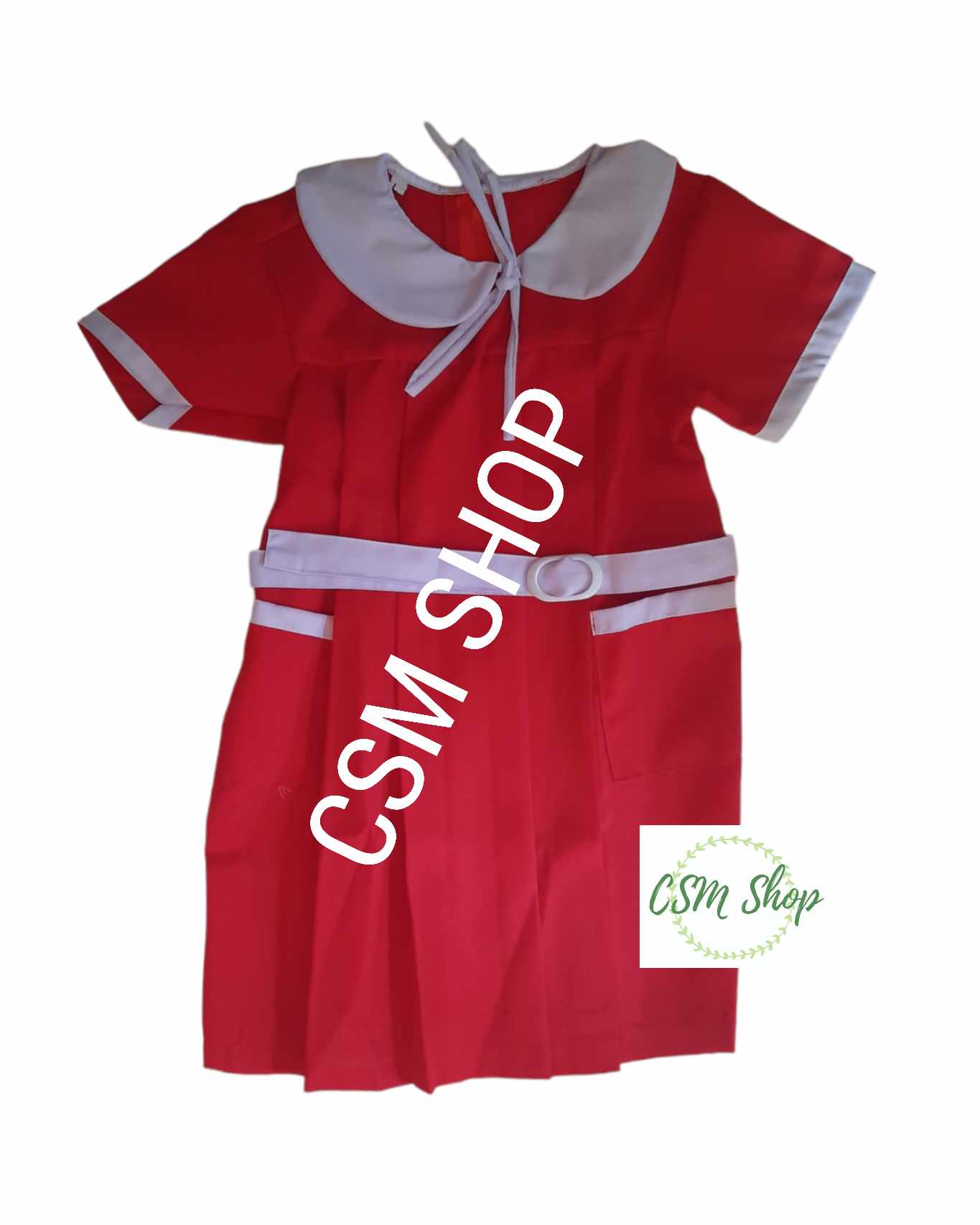 [School Uniform] Plain Red Daycare Uniform for Girls [Red Kindergarten ...
