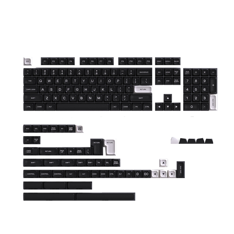 Black&White Theme Double-Shot Fonts ABS Keycap PGA Profile for Wired ...