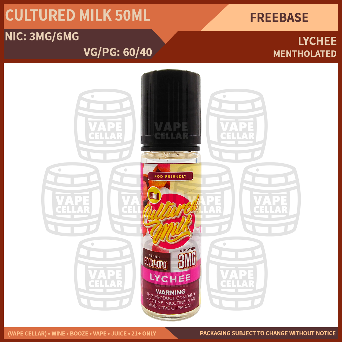 Cultured Milk 50ML Lychee (3MG, 6MG) | Lazada PH