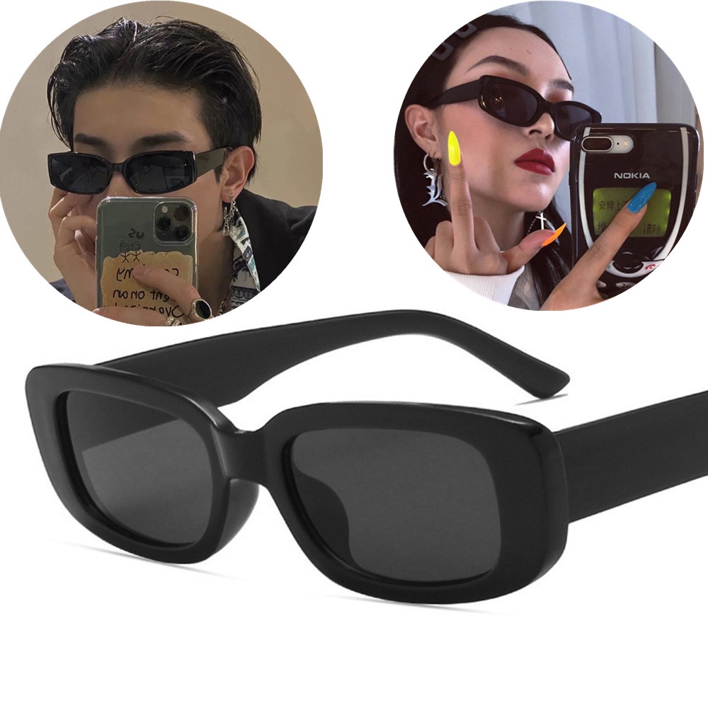 [YAN K] Fashion Square Frame Sunglasses Unisex Vintage Men Women ...
