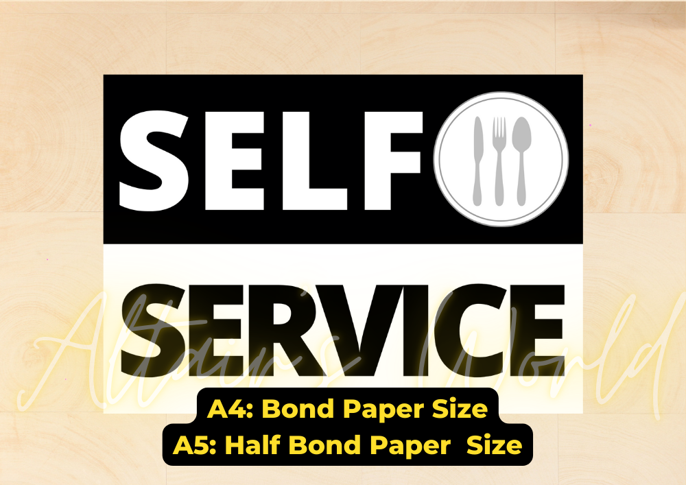 Signage Self Service Signage for Business Restaurant Karinderia Eatery ...