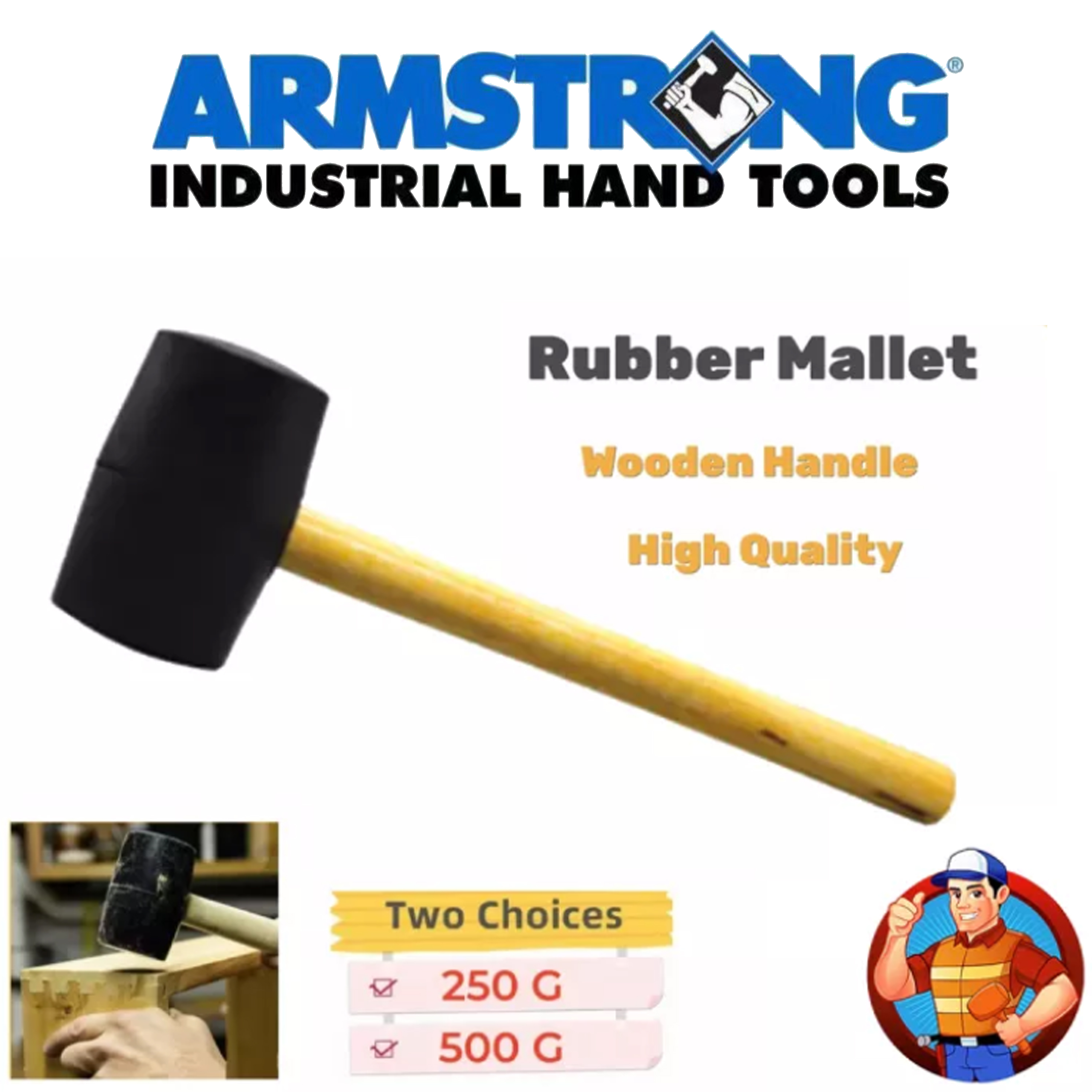 ARMSTRONG RUBBER HAMMER 250G & 500G | Lazada PH
