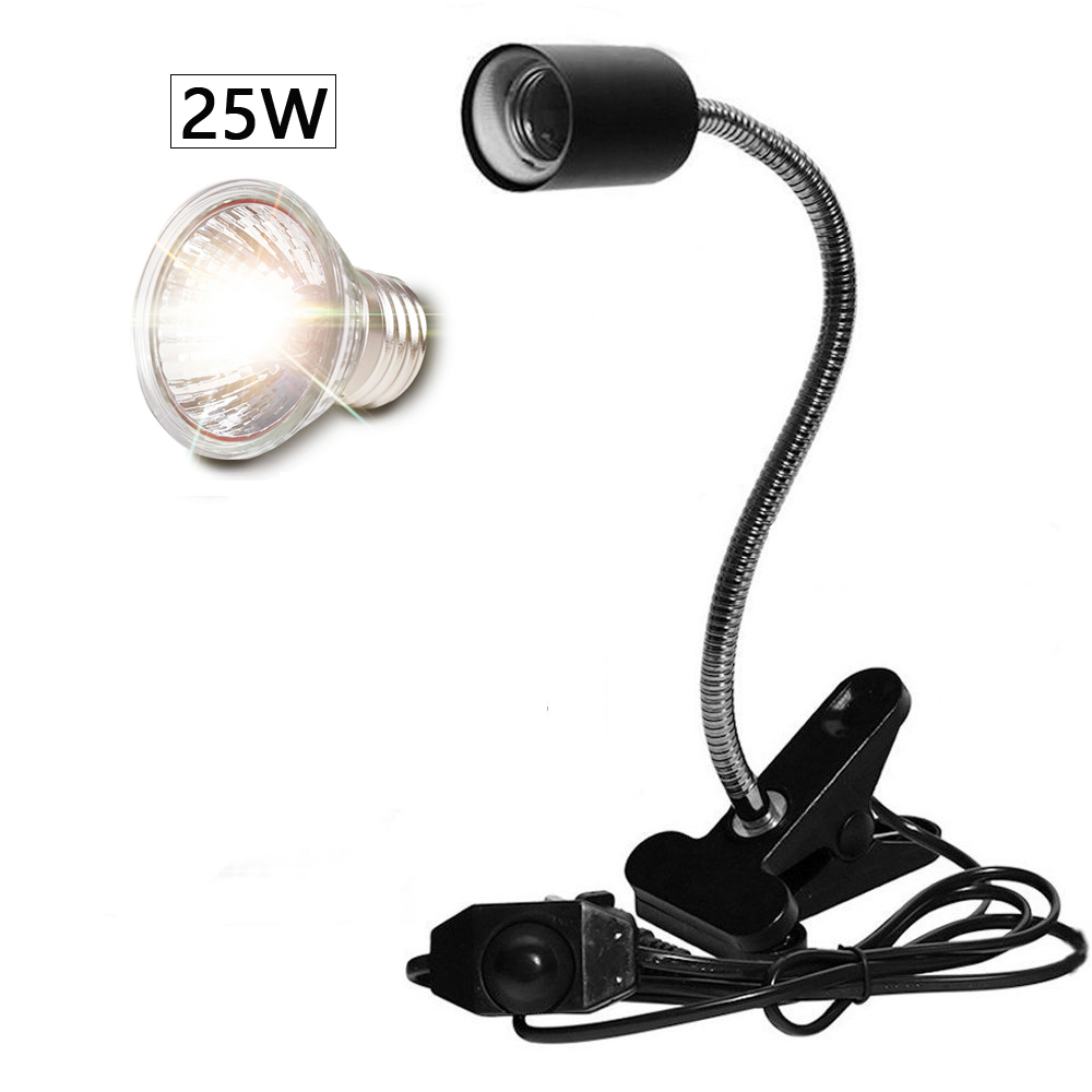 Pet Heating Lamp Reptile UV Light Bulb 360° Rotatable Habitat Basking ...