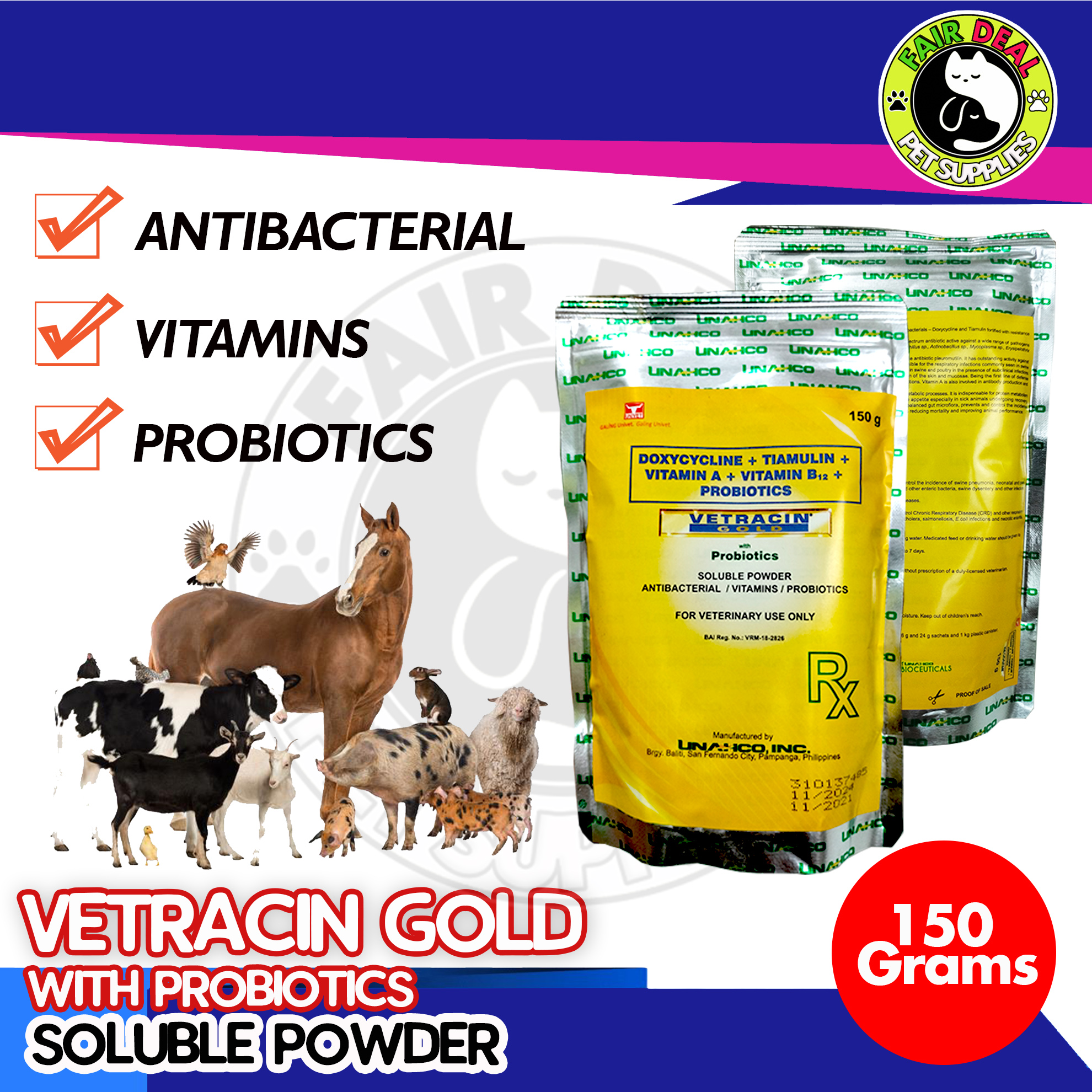 VETRACIN GOLD Vitamins Probiotics Powder (150 g) | Lazada PH
