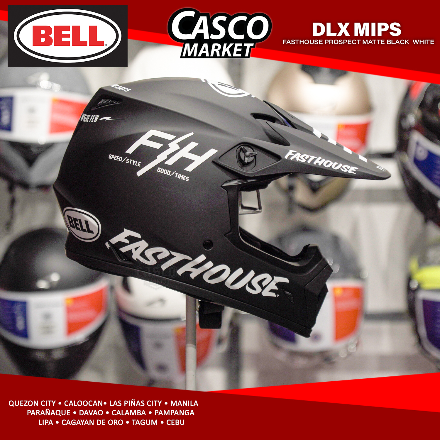 BELL MX9 FASTHOUSE PROSPECT MIPS OFF ROAD MOTOCROSS MATTE BLACK ...