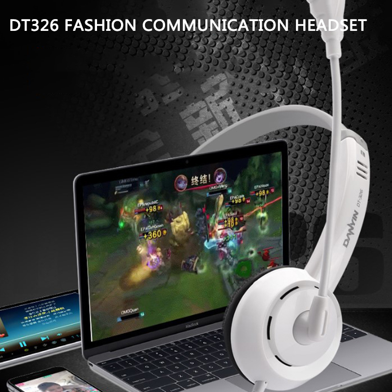 Wired Headphone with HD Mic Noise Reduction Headset for PC Computer ...