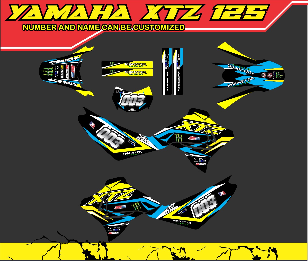 Yamaha xtz 125 full body decals | Lazada PH