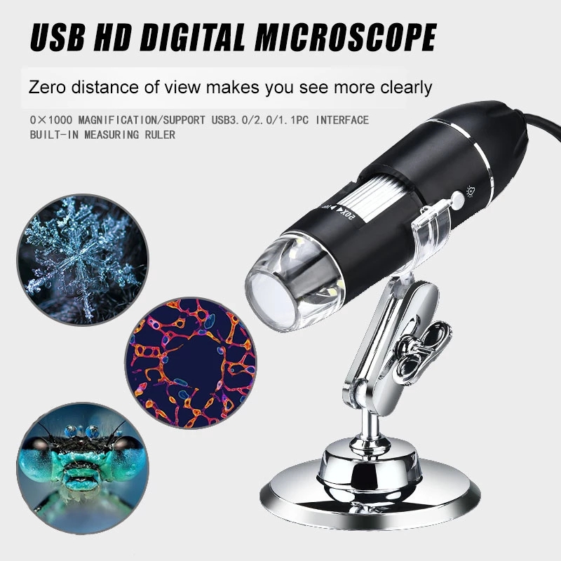 Digital Zoom Microscope USB Handheld & Desktop Magnifier 0.3MP Camera 8 ...