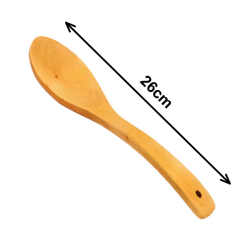 Flat Wooden Spoon Paddle Spatula Natural Wood Turner Sandok WD-F10-12 ...