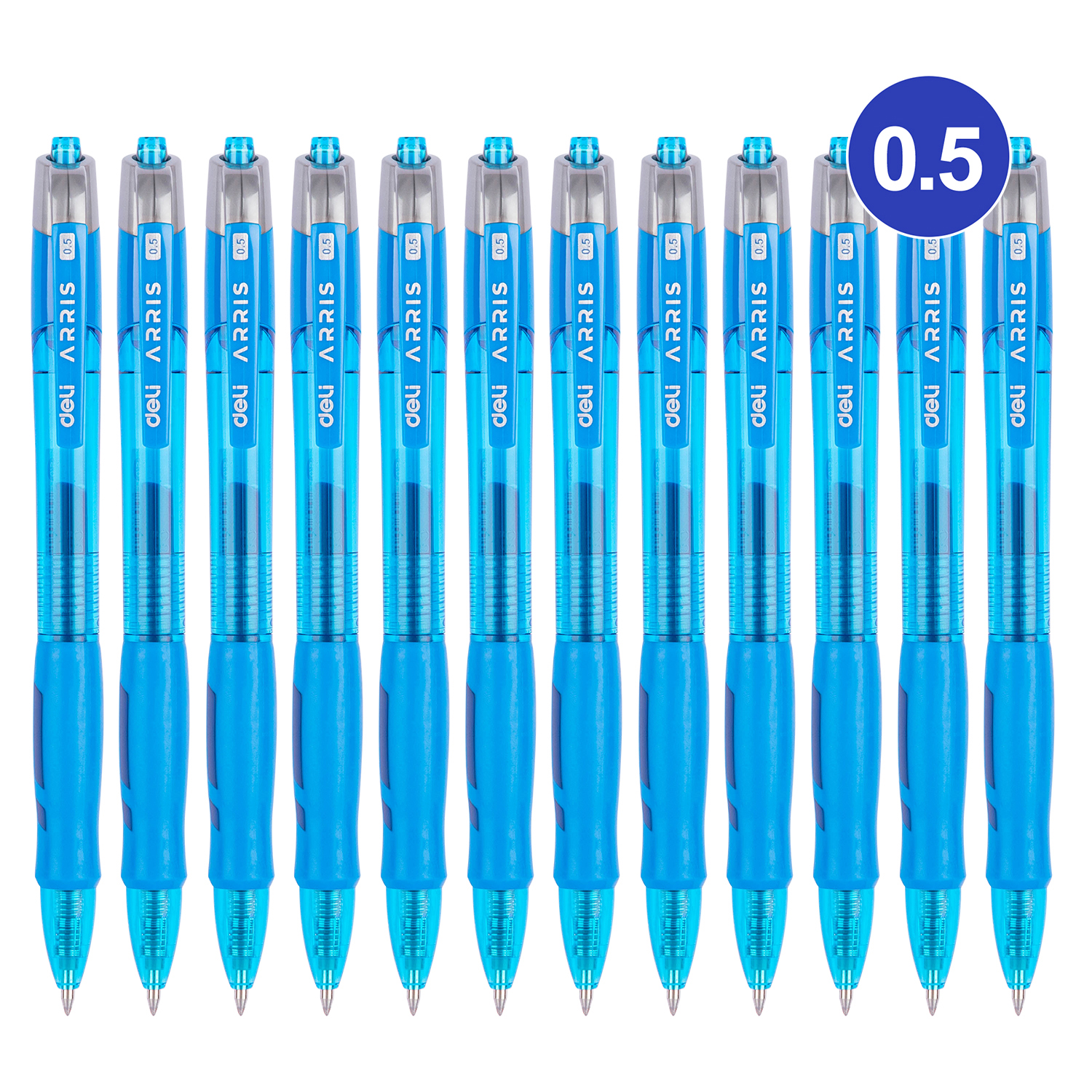 Deli EG08-BK/BL Arris Bullet Tip Gel Pen 0.5mm 12pcs/box [79EG08-P12 ...