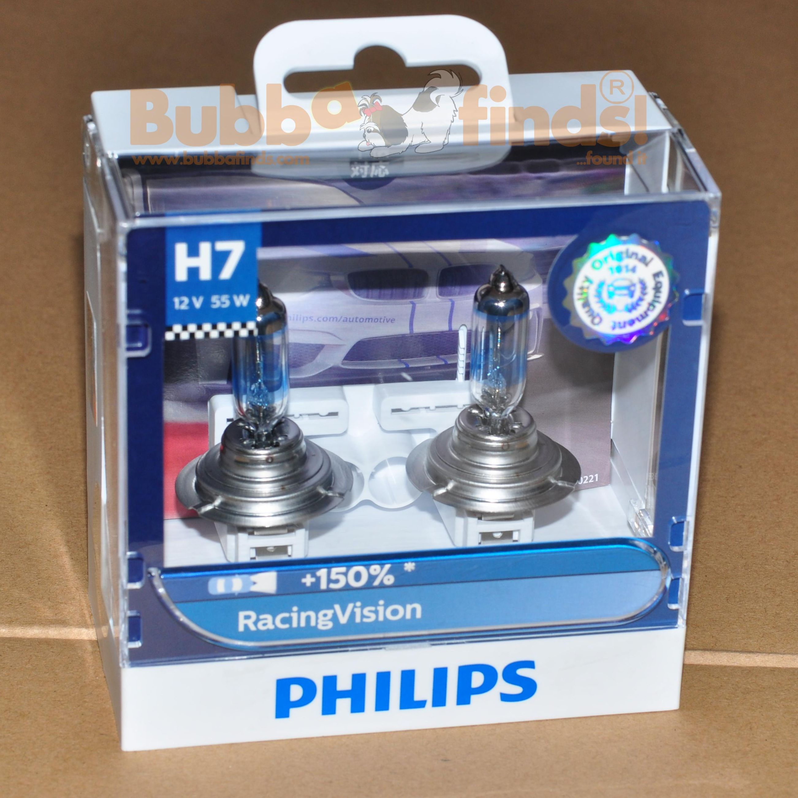 Genuine Philips Racing Vision H7 headlamp replacement bulb - PAIR "Made ...