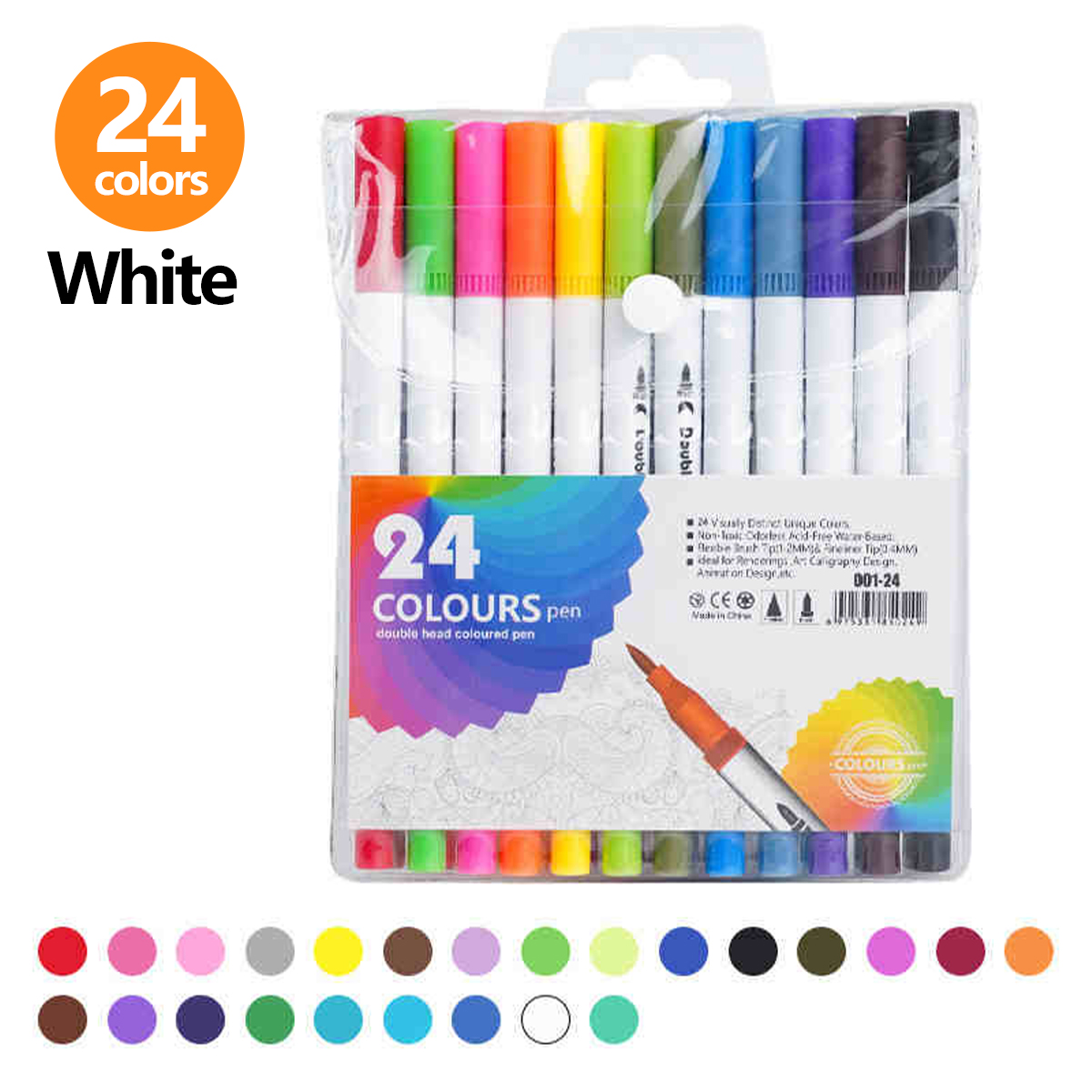 12/24/36/48/60/80/100 Markers Pen Colorful Double Head Watercolor Pen ...