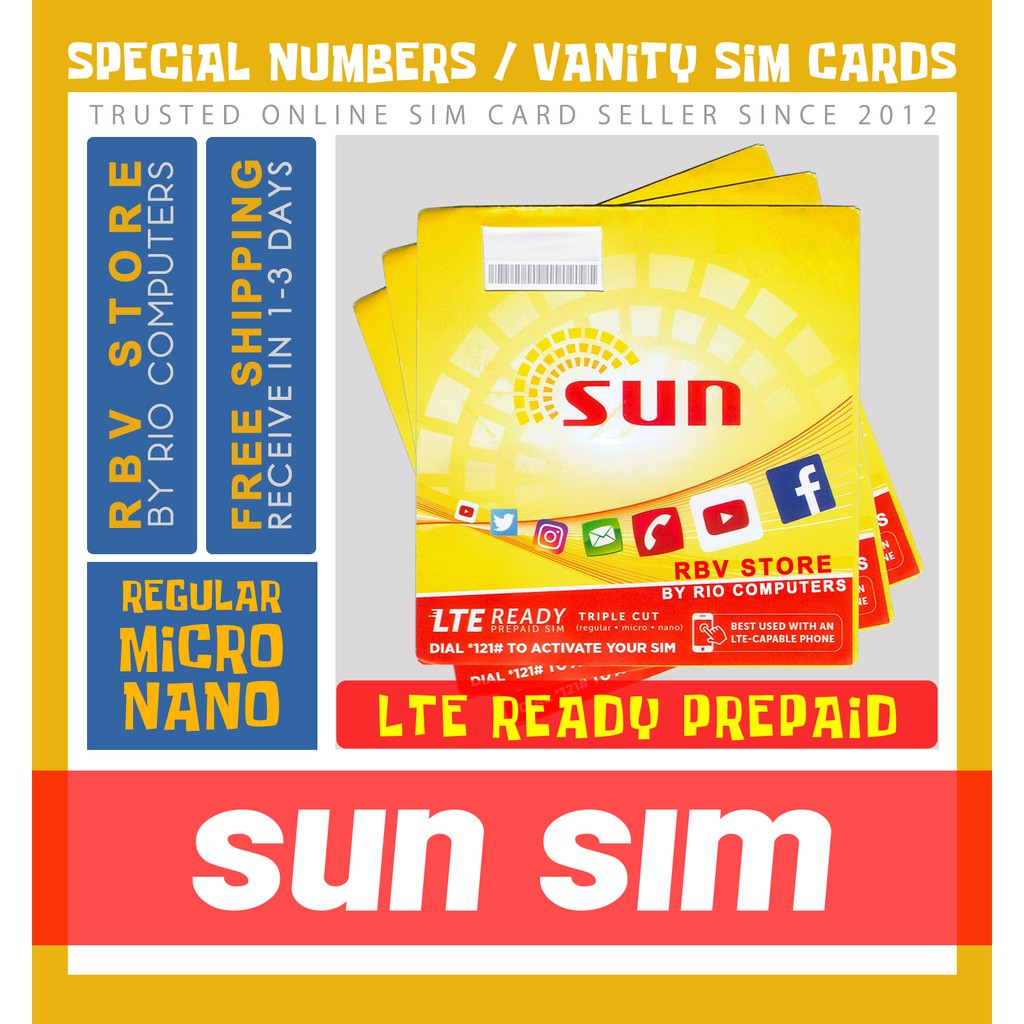 SUN 3G / 4G 0922 / 0933 Special Numbers Vanity Sim Cards | Lazada PH