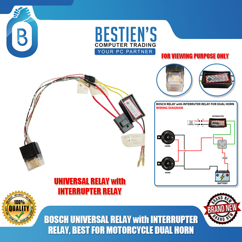 BOSCH UNIVERSAL RELAY with INTERRUPTER RELAY, BEST FOR MOTORCYCLE DUAL ...