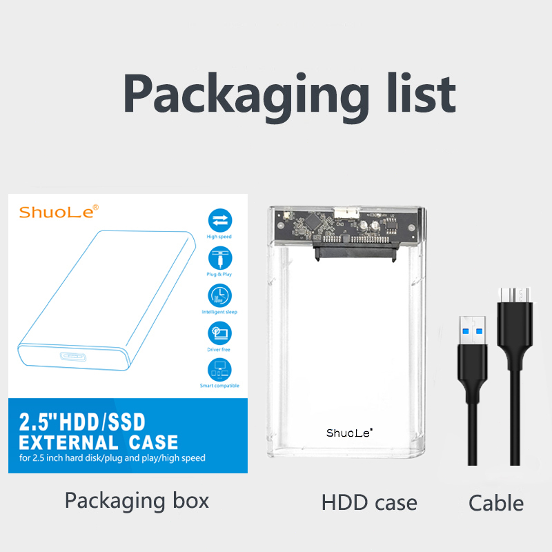 USB 3.0 Hard Drive Enclosure 2.5 Inch Enclosure SDD and HDD Enclosure ...