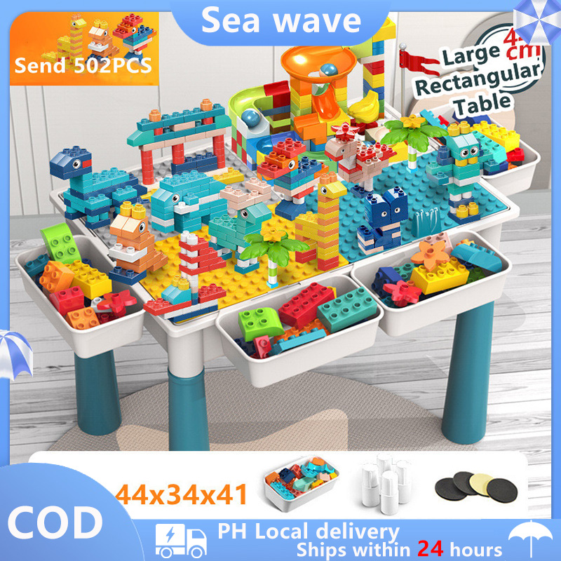 Building Blocks Table Set with 502pcs Blocks Table Build and Play Set ...