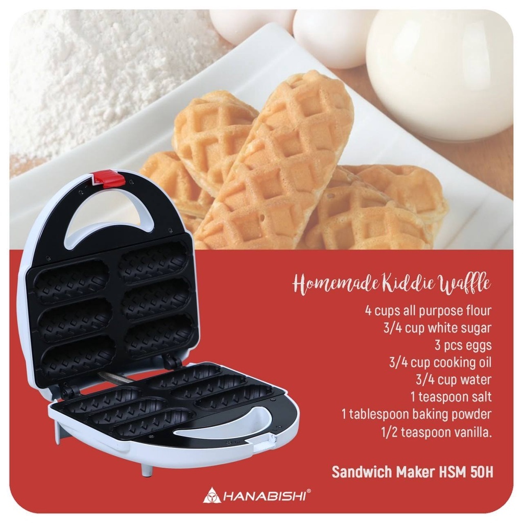 Hanabishi Sandwich Maker HSM50H 6 piece Hotdog Waffle Maker | Lazada PH
