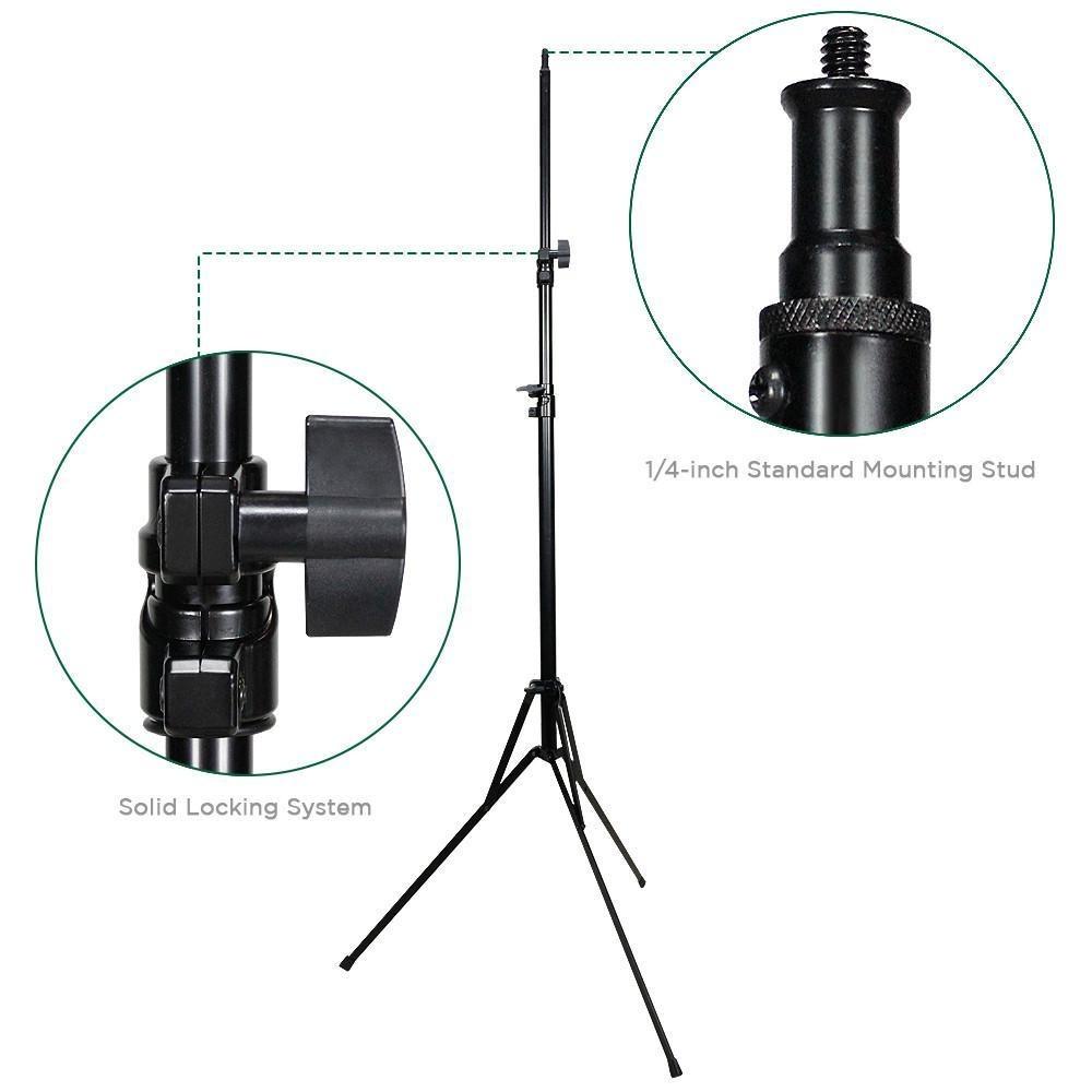 Pxel LS-215RFM 215cm 7 feet Reverse Fold Folding Light Stand with Metal ...