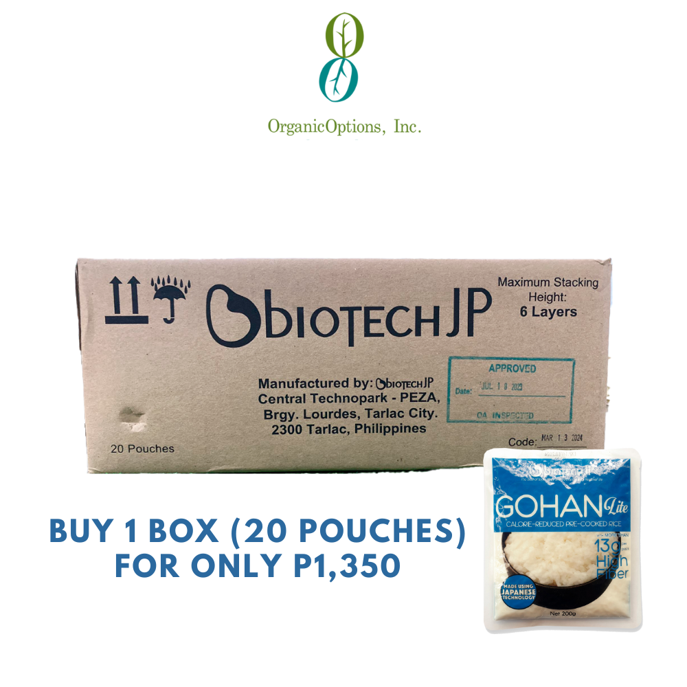 BiotechJP Gohan Lite Rice Low Carb Pre-cooked Rice in Pouch or Tray ...