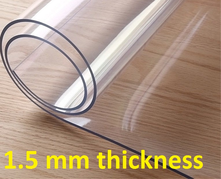 1.500mm Thick PVC Soft Crystal Clear Plastic Table Cover Vinyl ...