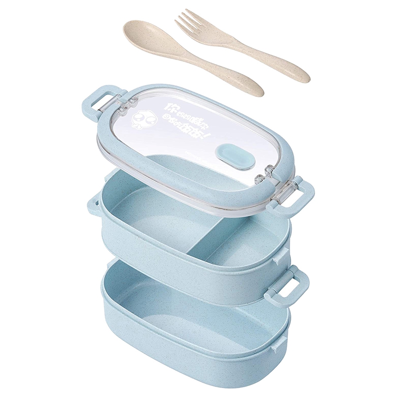 Lunch Box 2-Layer Bento Box and Cutlery Set Lunch Boxes for Kid Adult ...