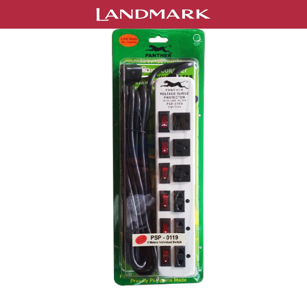 Panther Extension Cord with Voltage Surge Protector Royal Cord #16/3 ...