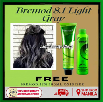 Bremod 8.1 + Bremod 12% 100ml Oxidizer FREE - Light Gray Bremod Hair ...