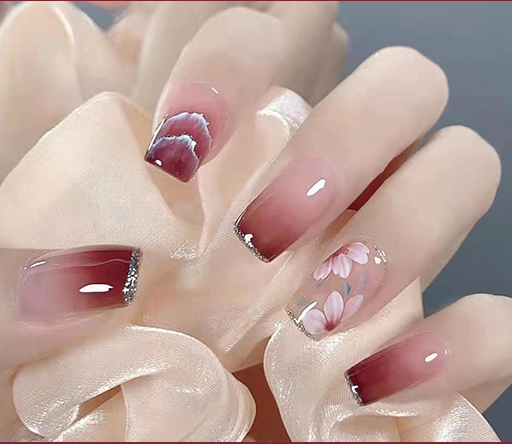 BOX 24PCS whit glue Long fake nails art set fake nails nail extension ...