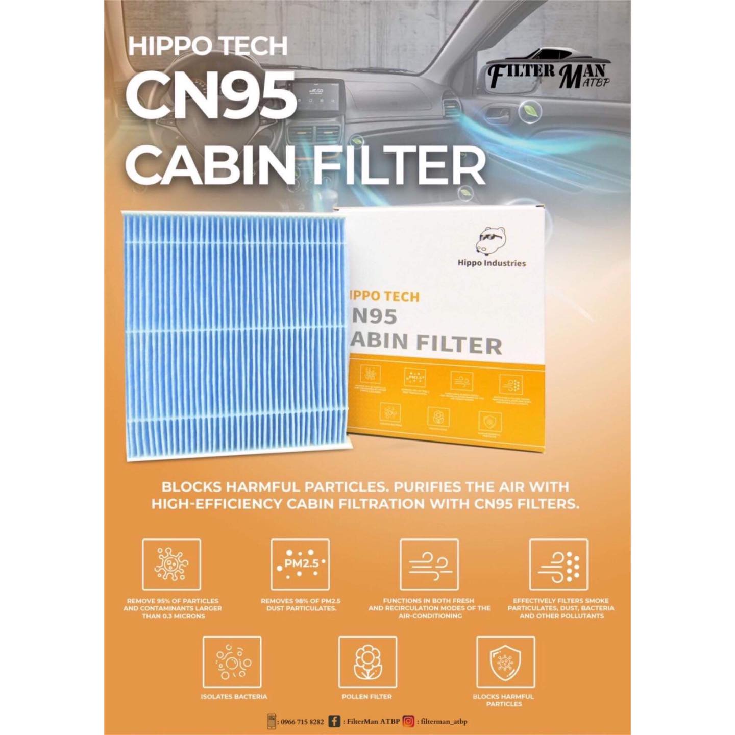 HIPPO TECH CN95 Cabin Filter | Lazada PH